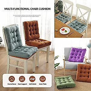 ETULLE Kitchen Chair Pads Set of 2, 18 X 18 Outdoor Chair Cushions 2 Pack, Washable Seat Cushions for Dining Room Chairs Soft Velvet Fabric, Non Slip, No Fading and Wearable, Machine Washable Green