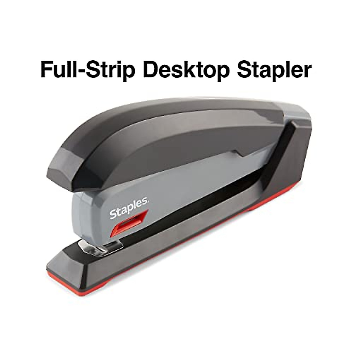 Staples 1798852 One-Touch Desktop Stapler Full-Strip Capacity Gray/Black/Red (44425)