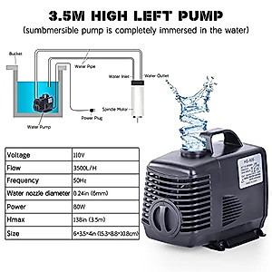 CNC Spindle Motor Kit, MYSWEETY 110V 2.2KW Water Cooled Spindle Motor + 2.2KW Single to 3 Phase VDF+110v Water Pump + 3.15 Inch Clamp + 196 Inch Water Pipe + 40 Inch Electric Wire+ 13pcs ER20 Collet