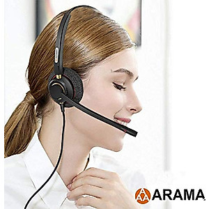 Phone Headset with Microphone Noise Cancelling, 2.5mm Telephone Headset for Cordless Phones Panasonic AT&T Vtech Uniden Cisco SPA Grandstream Polycom Clarity XLC3.4 Office IP