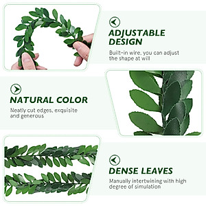 LIOOBO Yards Green Vines Garland Artificial Ivy Garland Foliage Green Leaves Fake Vine Leaf Hanging Plants for Wedding Party DIY Green Leaves Headband Headbands Vines- Garland