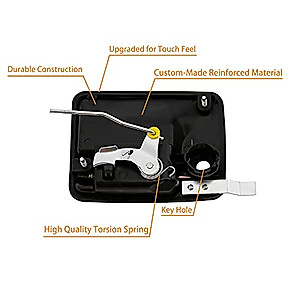 Exterior Door Handle, Compatible with 1999-2016 Ford F-250 F-350 F-450 F-550 Super Duty | 2000-2005 Ford Excursion & More, Front Outside Left Driver Side with Key Hole | Replace# 7C3Z-2522405-AA 79306