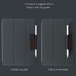 OFA Pencil Holder Case Compatible with Pencil 1st/2nd/Pro, Functional, Foldable, Built-in Magnetics Cover Accessories, Apple Pencil 2nd / Pro Wireless Charging, Fure White