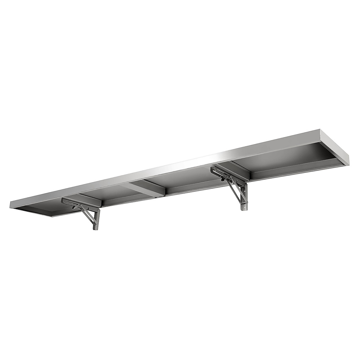 KUAFU 70.8L x 11.6W Folding Concession Window Shelf Stand Serving Wall Mounted Shelf for Food Truck Restaurant Bar Utility Room Kitchen Garage Heavy Duty Stainless Steel (66 LBS Loading Capacity)