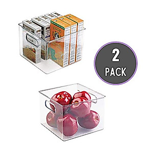 Soko Design 2-Pack Clear Plastic Storage Bins, Storage Container For Pantry | Clear Storage Containers, Stackable Storage Bins | Plastic Storage Bins for Pantry, Fridge Container…