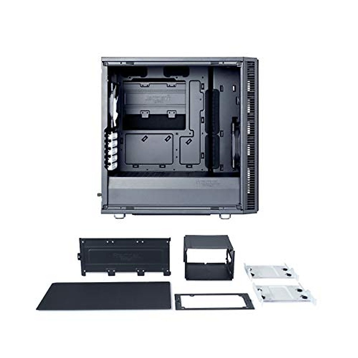 Fractal Design Define Mini C - Mini Tower Computer Case - mATX - Optimized for High Airflow and - 2X Fractal Design Dynamic X2 GP-12 120mm Silent Fans Included - PSU Shroud - Black