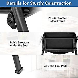 HAPPYGRILL Waiting Room Chairs, Stackable Conference Chairs with Metal Frame, Padded Cushion, Ergonomic Design, Guest Reception Chairs Set for Office, Reception Room, Conference Room, Events (5-Pack)