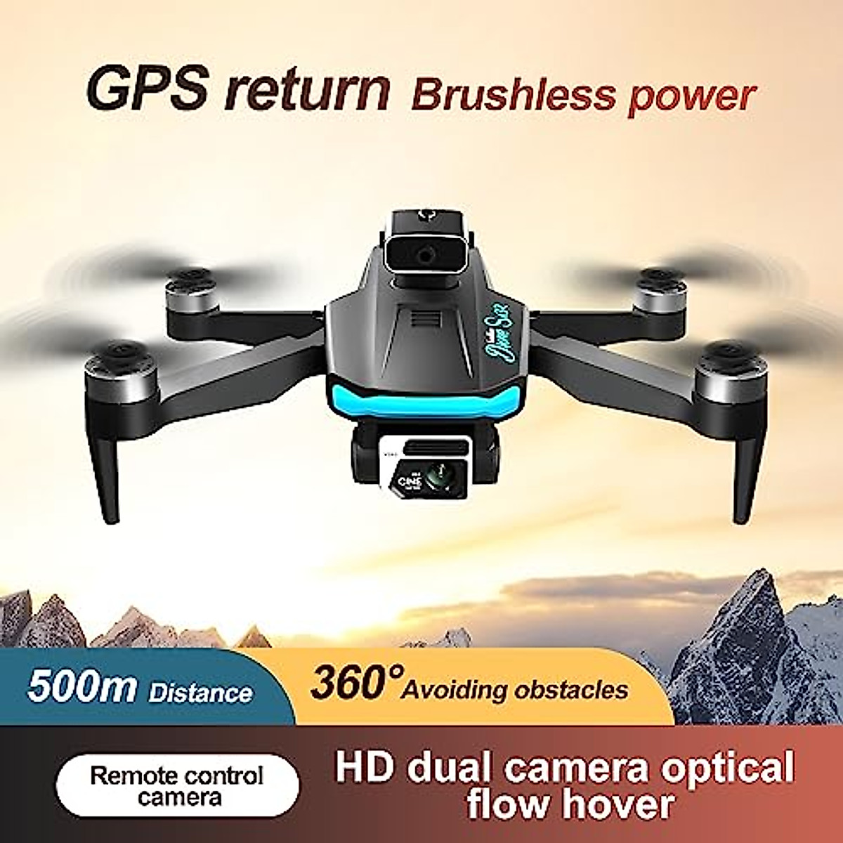 GoolRC GPS 5GWIFI Remote Control Drone with Camera 720P Dual Camera Obstacle Avoidance Brushless Motor Optical Flow Localization Remote Control Quadcopter for Kids Adults with Storage Bag