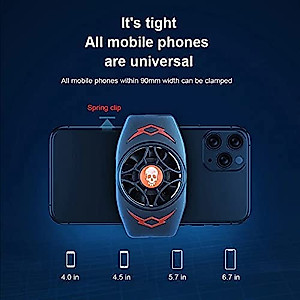 TYROCX Latest PUBG Mobile Phone USB Cooling Fan Cooler Adjustable Protable Radiator Gaming Holder Heat-Sink for Smartphones for BGMI Gaming Pubg COD FreeFire With Red Animation Design (Black)