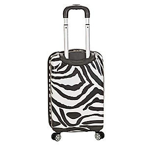 Rockland Safari Hardside Spinner Wheel Luggage, Zebra, Carry-On 20-Inch