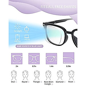 NOVIVON 6 Pack Reading Glasses Blue Light Blocking for Women Men, Lightweight Anti Eyestrain/Glare Computer Readers with Spring Hinge (6 Pack Mix, 2.0)