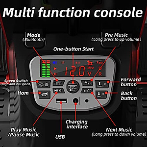 XJD Electric Go Kart 12V Battery Powered Pedal Go Karts for 3+ Kids Youths on Car Electric Vehicle Car Racing Drift Car for Boys Girls with Bluetooth/FM and Remote Control (Red01)