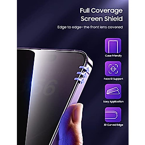 BENKS [2 Pack] Privacy Screen Protector Compatible for iPhone 14 Pro Max (2022),9H Hardness Anti Spy Tempered Glass Upgrade[Dust-Proof][Scratch Resistant][Case Friendly][Bubble Free][New Version]