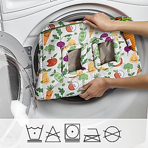 Boppy Shopping Cart Cover, Multi-Color Farmers Market Veggies, with Changeable SlideLine Carrot Toy, Plush Comfort with 2-Point Safety Belt, Wipeable and Machine Washable, 6-48 Months