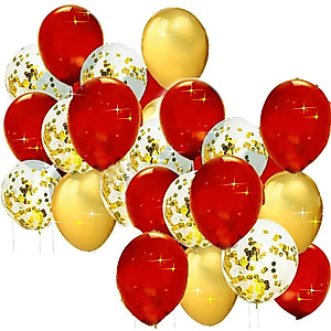 Graduation Decorations Red Gold 2024/Red Gold Graduation Party Decorations 2024 USC/Red Gold Balloons of 30pcs for Birthday Party/Christmas/Picnic Party Red Gold