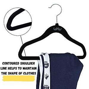 Mr. Pen- Black Velvet Kid's Hangers, 6 Pack, Baby Hangers, Kids Hangers, Baby Hangers for Nursery, Baby Clothes Hangers, Baby Hangers for Closet, Hangers for Baby Clothes, Baby Velvet Hangers