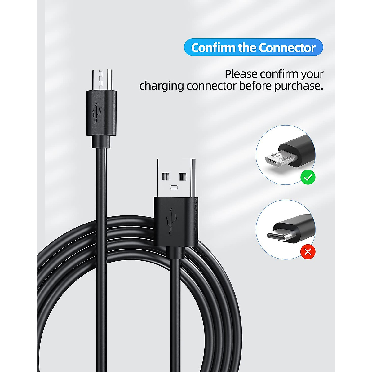 5Ft Micro-USB Charger Cord Cable Fit for Anker-PowerCore 5000 10000 20100 13000 26800 Mini 3350 Fusion II 15000 Redux 20000 Slim 10000 Astro E1 AC Replacement Power Adapter Supply