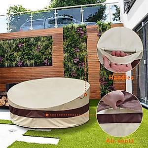 YANGSHILEI Outdoor Daybed Cover, 75 inch Patio Daybed Covers Waterproof,Round Daybed Covers,Patio Furniture Covers for Round Daybed Sofa, khaki