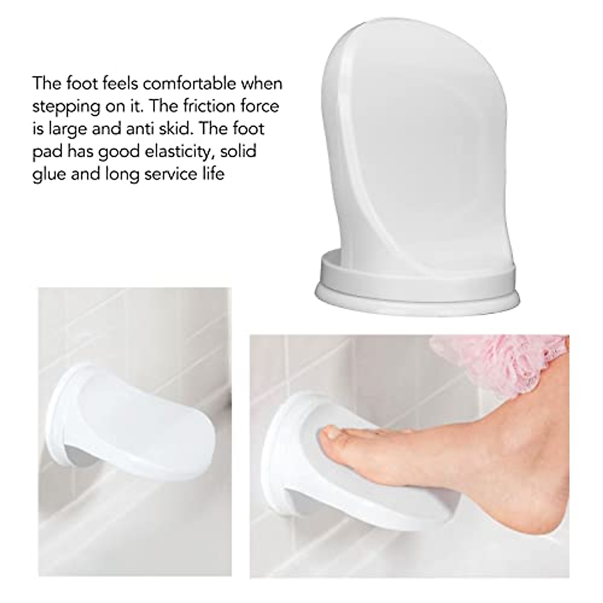 Shower Foot Rest, with Suction Cup Strong Adhesion No Drilling Anti Slip Shower Foot Stool for Women and Back Pain Sufferers