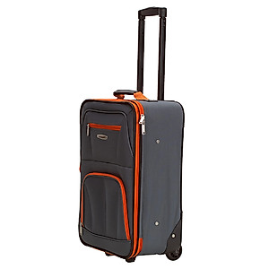 Rockland Journey Softside Upright Luggage Set, Charcoal, 4-Piece (14/19/24/28)