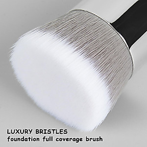 DIFFUNY Large Makeup Brushes Double Ended Foundation Brush & Concealer Brush, Flat Top Kabuki Foundation Brush for Liquid, Cream, Blending, Buffing, Concealer, Dual Sided Make Up Brushes