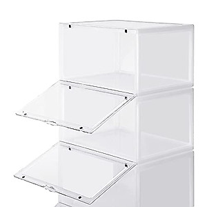 Yunge 6PCS/SET Shoe Storage Boxes Shoe Organizer With Magnetic Door Transparent