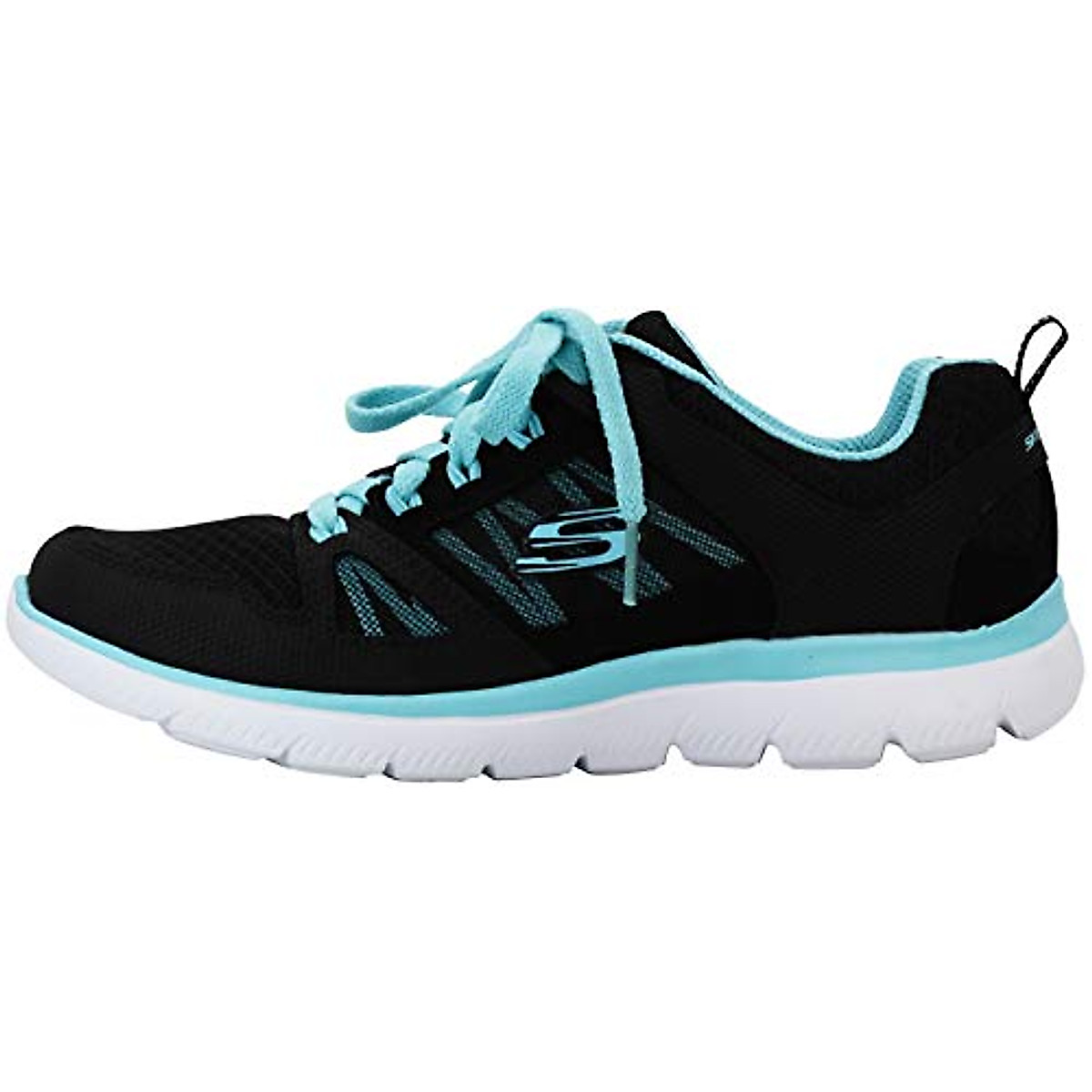 Skechers Women's Summit New World Black/Light Blue Sneaker 10 M US