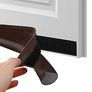 Aosivm Under Door Draft Stopper,Door Draft Blocker,Under The Door Draft Guard,Weather Stripping Noise Cold Air Blocker Window,Washable,Dust Proof,Removable,Adjustable Door Sweeps 38" (1Pc Coffee)