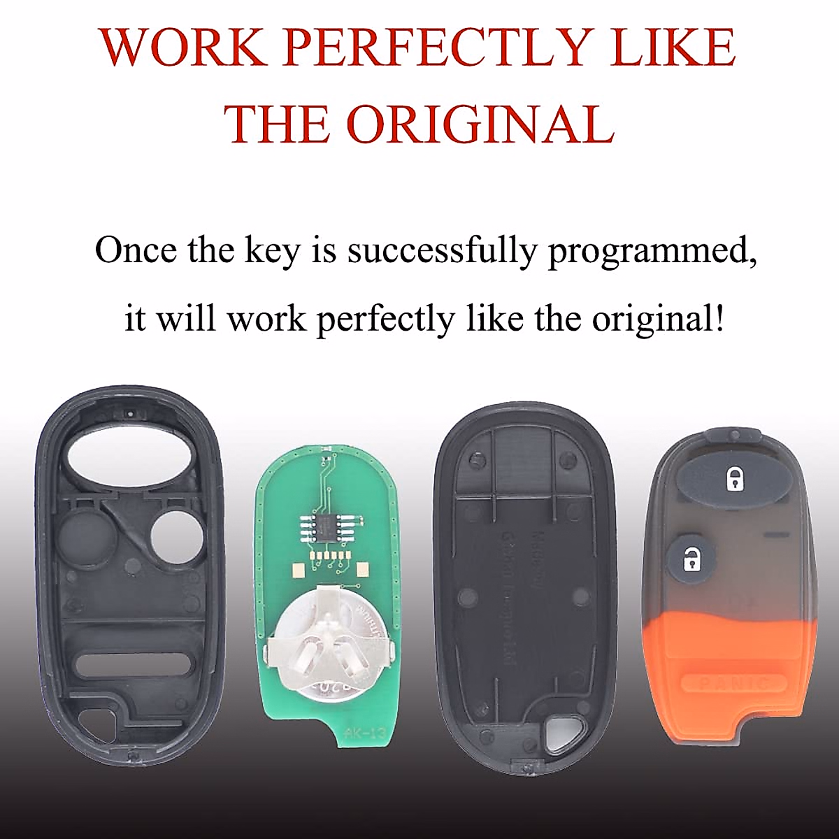 Key Fob Remote Replacement Fits for Honda Civic DX EX LX 2001 2002 2003 2004 2005/Honda Pilot 2003 2004 2005 2006 2007 NHVWB1U523 Keyless Entry Remote Control NHVWB1U521 72147-S5A-A01(Pack of 2)