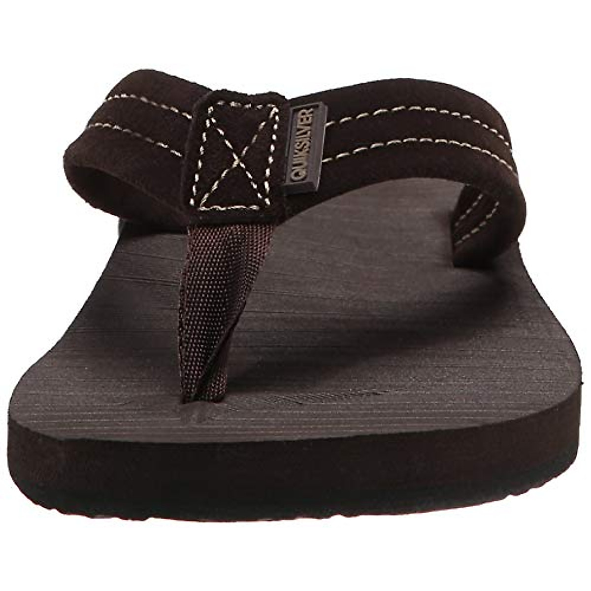 Quiksilver Men's Carver Suede 3 Point Flip Flop Athletic Sandal, Demitasse Solid, 8 M US