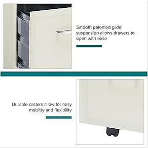 Scranton & Co 2 Drawer Steel Mobile File Cabinet in Pure White