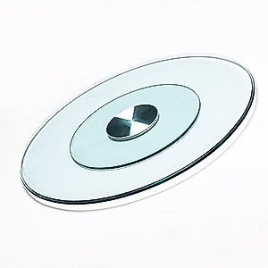 BBAUER Lazy Susan Turntable, Table Glass Turntable, Tempered Glass Lazy Susan Turntable, Round Tabletop Rotating Serving Tray for Dining Table