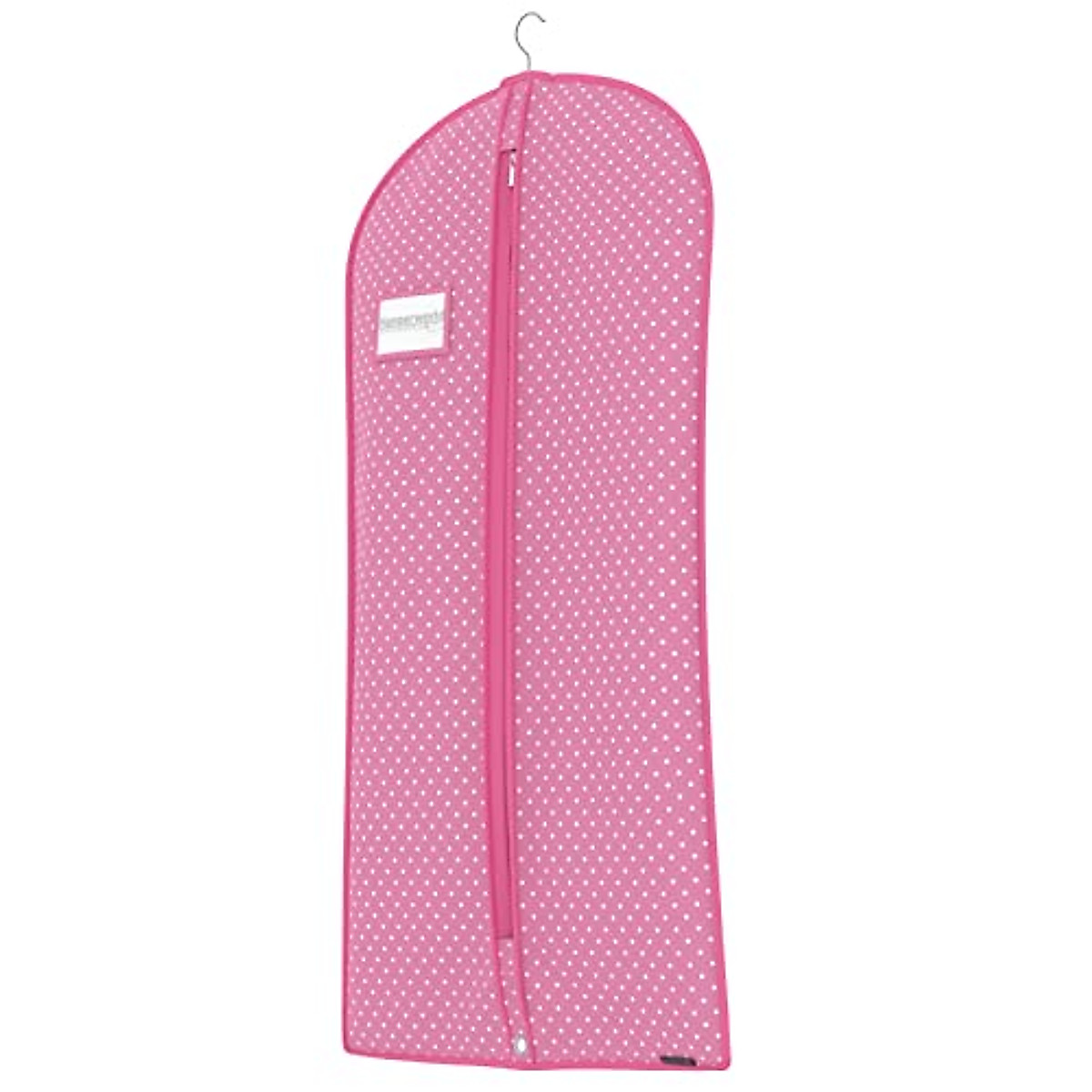 HANGERWORLD Pink Polka Dot Suit and Dress Garment Bags for Storage - 45inch x 22inch - Breathable Clothes Covers Protecting Dusts Closet Storage