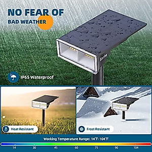 Barrina Solar Spot Lights Outdoor, 24 LEDs 6500K 3 Modes Led Garden Spot Lights Solar Powered, IP65 Waterproof, Auto ON/Off Outdoor Solar Light for Yard Driveway Lawn Patio Pathway, 2 Pack