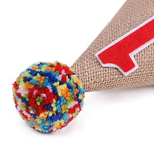 WAHAWU 1st Birthday Party Cone Hat - First Birthday Party Hat, Birthday Hats for Kids, Baby Girls/boys Birthday Cone Hat, Colored Fur Balls Hat, Party Photo Prop