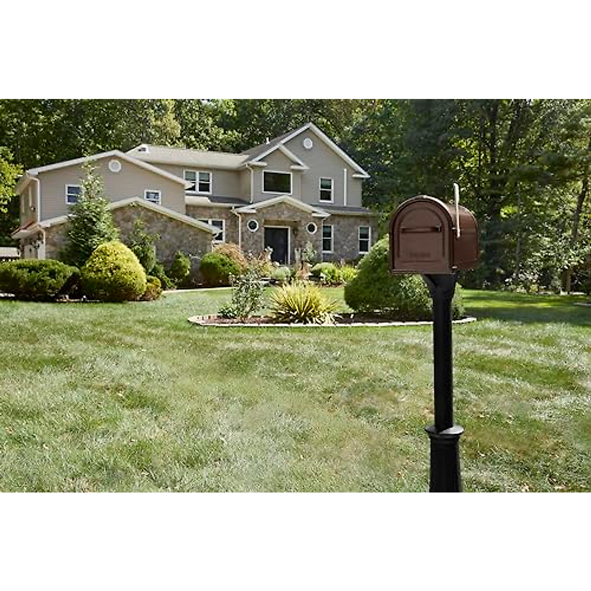 Architectural Mailboxes Hillsborough Galvanized Steel Post Mount Mailbox, Compatibility Code J, 5593C-CG-10, Copper, Large Capacity