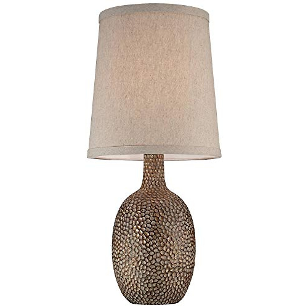 360 Lighting Chalane Rustic Farmhouse Accent Table Lamps 23 1/2" Tall Set of 2 Antique Bronze Hammered Textured Natural Linen Shade for Bedroom Living Room House Bedside Nightstand Office
