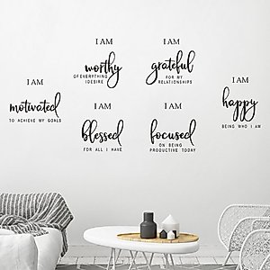 Inspirational Wall Decals- Motivational Wall Stickers - Office & Bedroom Wall Art Decor - Positive Quotes & Sayings - Daily Affirmations for Men, Women & Kids