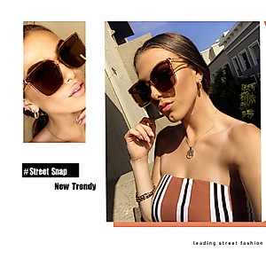 FEISEDY Retro Square Polarized Sunglasses Women Men Oversized Vintage Shades B2600