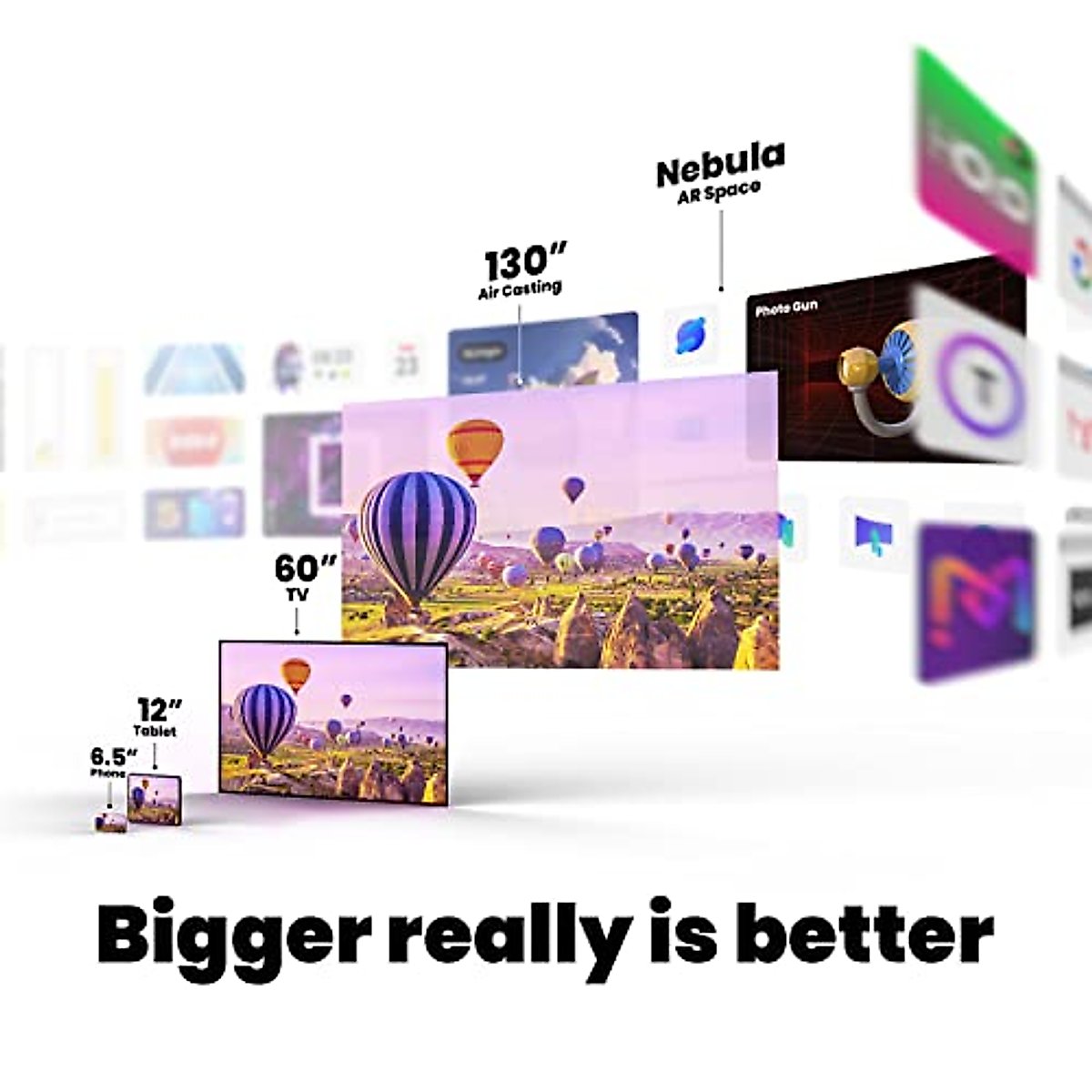 Nreal Air AR Glasses, Compatible with iPhone and Nintendo Switch, Connect to iPhone via Lightning to HDMI Adapter, Stream and Game, Smart Glasses with 130" Micro-OLED Virtual Display