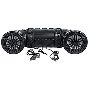 Rockville RATV80L Bluetooth Dual 8" Powered 600w ATV/UTV/Marine Speaker w/LED