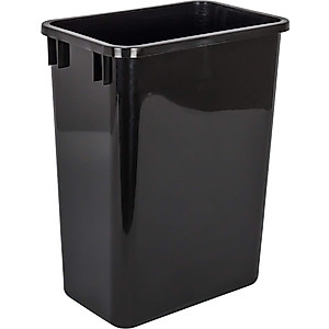 Hardware Resources Plastic Trash Can - Indoor Garbage Bin for Kitchen, Home, Office & Commercial Use - Large Waste Disposal Tub - Compatible with Pull-Outs & Frames - 35-Quart (8.75-Gallon) - Black