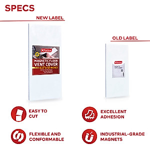 XFasten Magnetic Register Vent Cover for Ceiling, Sidewall and Floor Vents - 5.5-inch x 12-inch (5-Pack) – Strong RV Air Vent Magnetic Cover for RV and Home Air-conditioning HVAC System