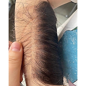 BEEOS 5x5 Skinlike Real HD Lace Closure, 0.10mm Ultra-thin Invisible HD Lace Single Knot Pre-Plucked Brazilian Human Hair Closure Natural Color 14 Inch