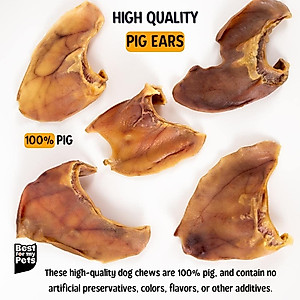 Best For My Pets Pig Ears for Dogs (Whole, 60 Pack), Healthy, Highly Digestible All Natural Pigs Ears Long-Lasting Dog Chews, Pork Dog Chew Treat
