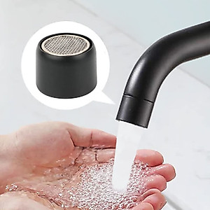 Faucet Aerator Adapter, 22mm NPT Female Thread Sink Faucet Tap Aerator Replcement Nozzle Saving Bubbler (Black)