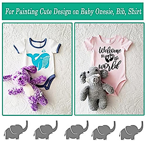 22 Pack Cute Baby Shower Stencils for Onesie Decorating Kit, Boy Girl Shirt Fabric Stencils for Clothes Phrases Mixed Animals Pattern Templates for Onesies Bibs Bodysuit Bags Shirts Shoes (Baby)