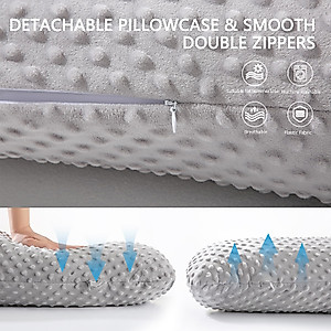 Lightweight Pregnancy Pillow Soft Maternity Full Body Pillow, Long J-Shaped Pillow for Sleeping on The Side, Breathable Bean-Shaped Cover