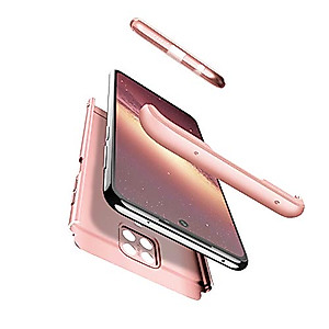 Asdsinfor Compatible with Redmi Note 9S Case 3 in 1 360 Degree Full Body Case Slim Hard PC Plastic Anti-Scratch Bumper Compatible with Xiaomi Redmi Note 9 Pro/Note 9 Pro Max 3 in 1 Rose Gold AD