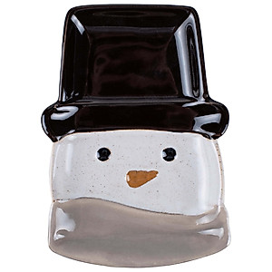 DEMDACO Snowman Top Hat Winter White 6 x 4.5 Ceramic Stoneware Christmas Spoon Rest